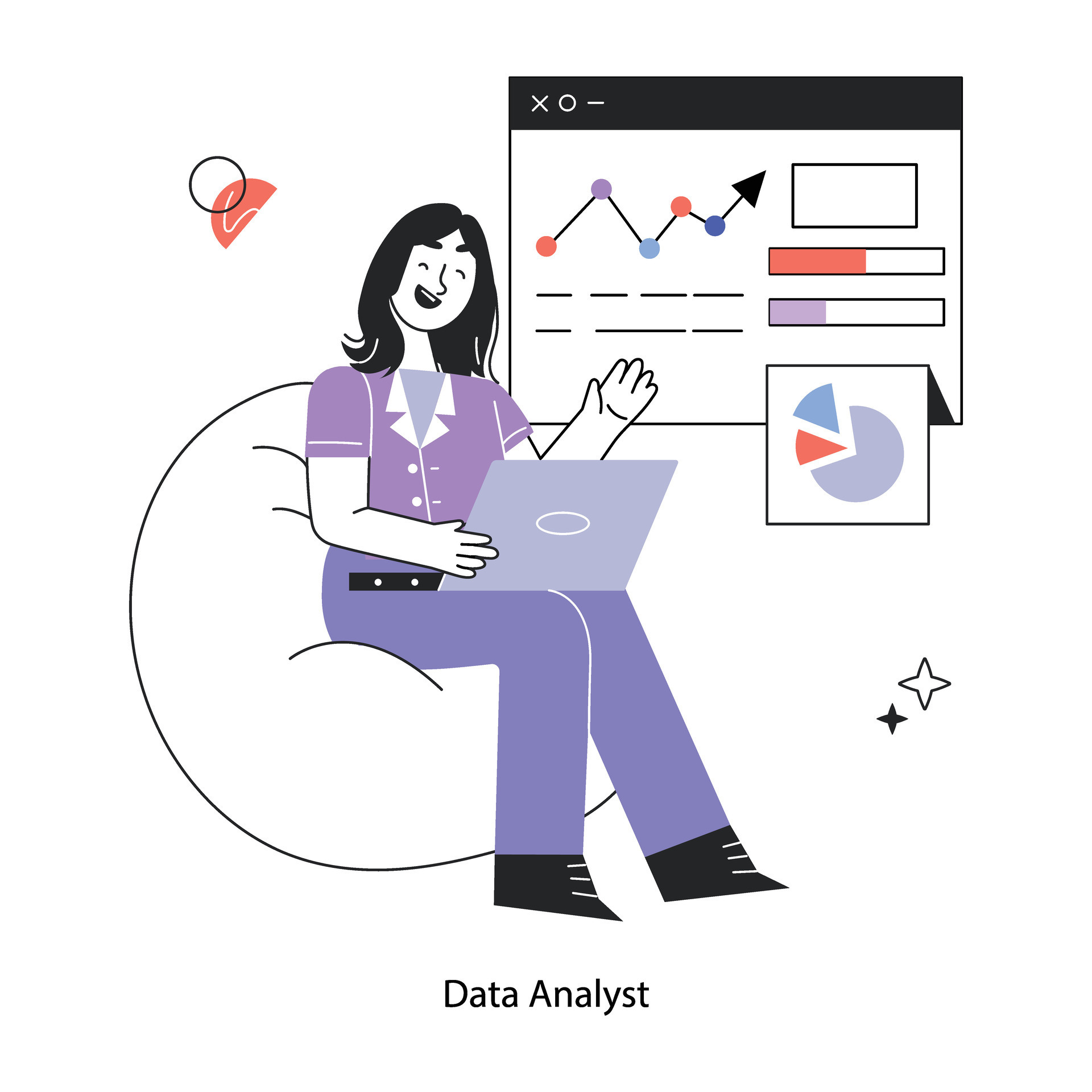 Trendy Data Analyst 45799917 Vector Art at Vecteezy