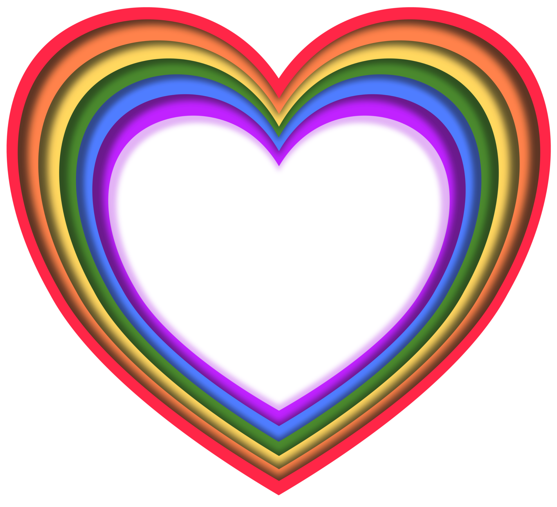 3d Colorful rainbow heart frame in paper cut design for pride month ...