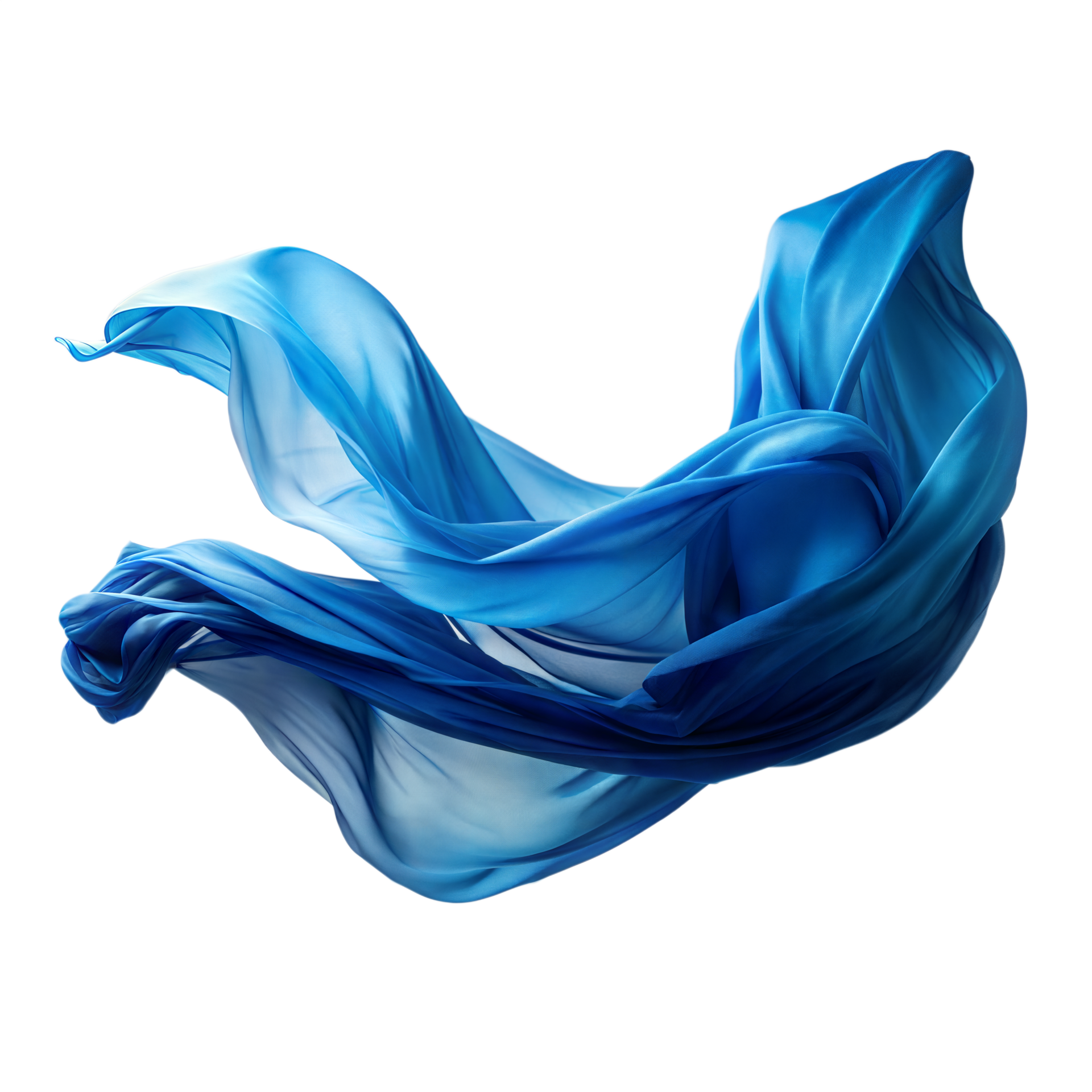 Flowing Blue Silk Fabric Floating Mid-Air on Transparent Background ... Flowing Blue Silk Fabric Floating Mid-Air on Transparent Background ...