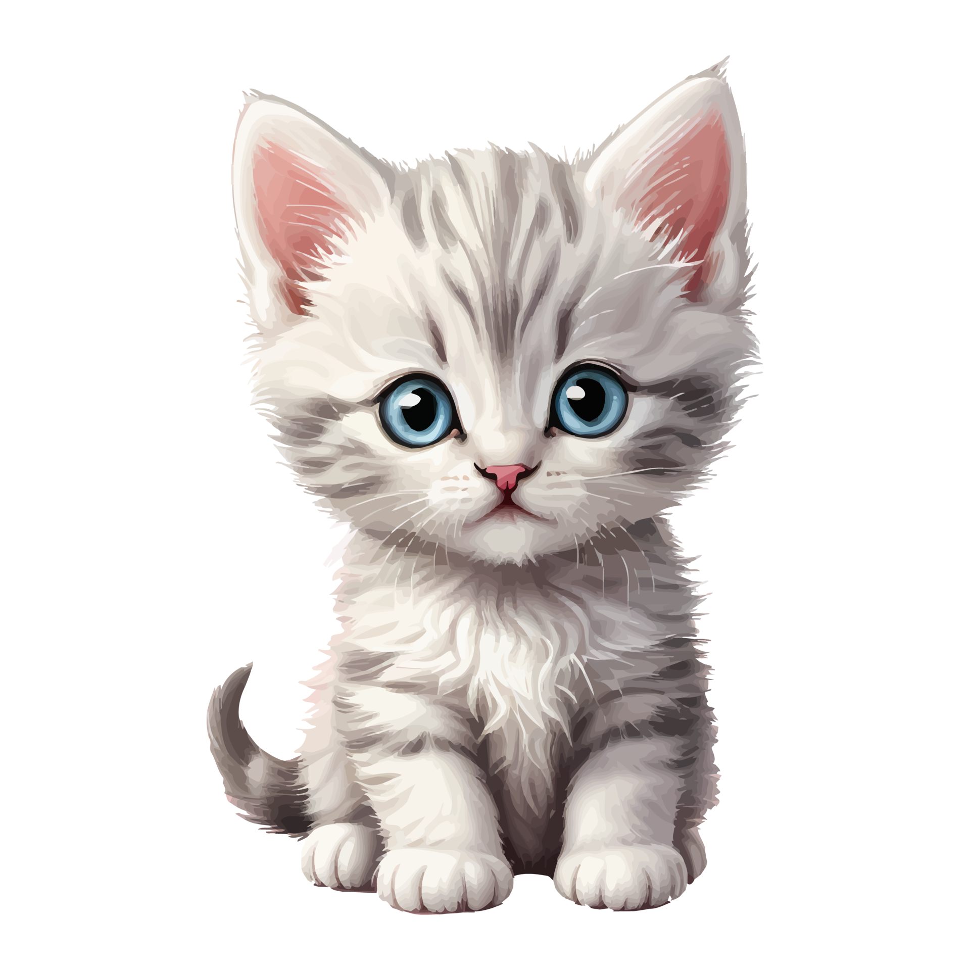 Cute kitten illustration. Cute little cartoon character. Domestic Pets ... Cute kitten illustration. Cute little cartoon character. Domestic Pets ...