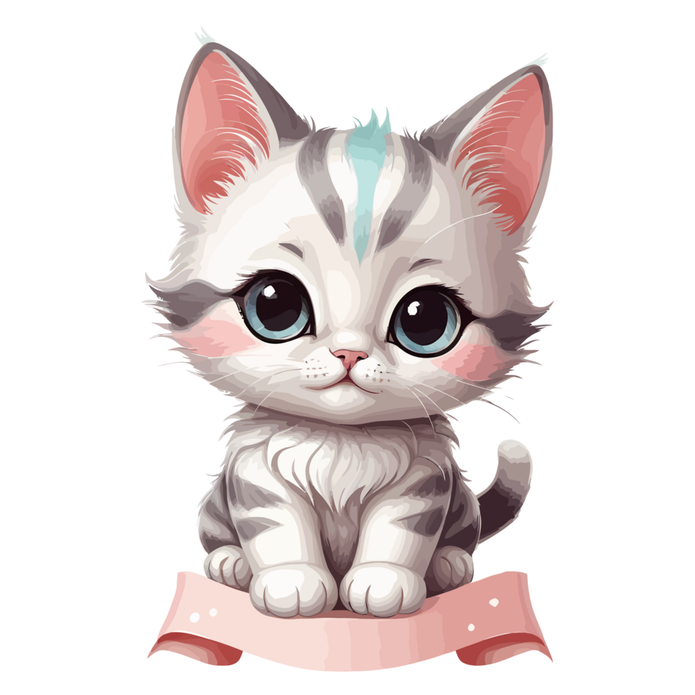 Cute kitten illustration. Cute little cartoon character. Domestic Pets ... Cute kitten illustration. Cute little cartoon character. Domestic Pets ...