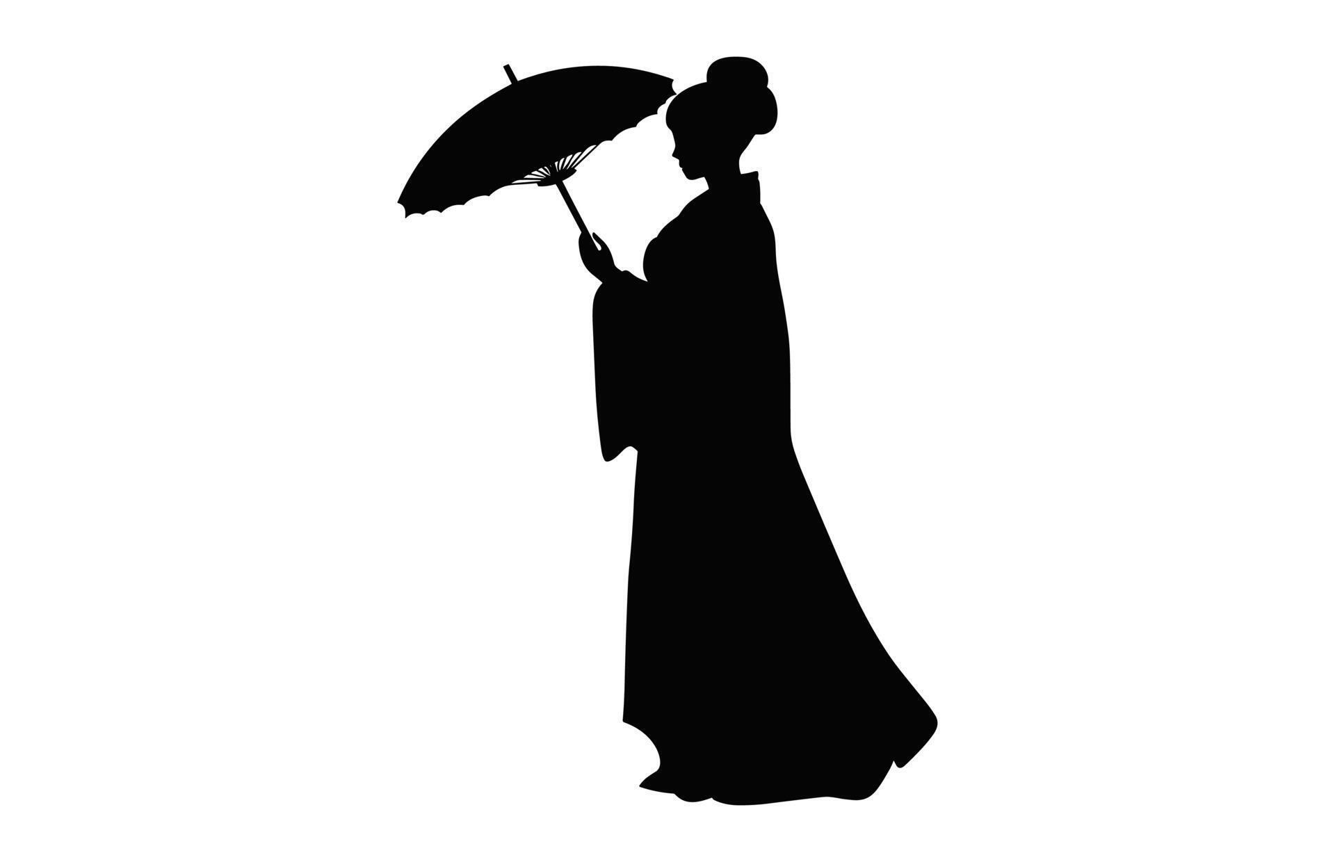 Japanese Geisha Black Silhouette Geisha Silhouette Clipart 45804516