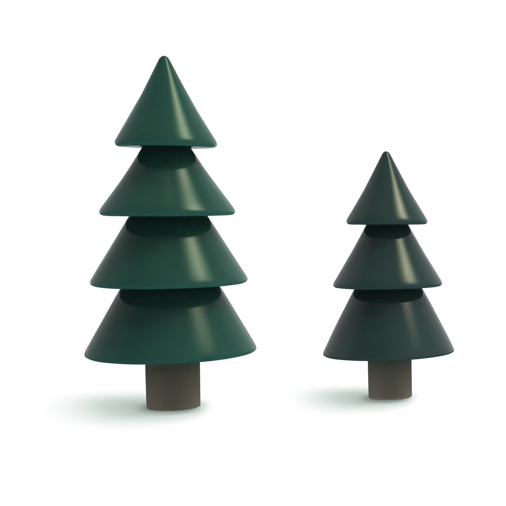 Set of trees in 3d illustration over white background 45804952 Vector ...