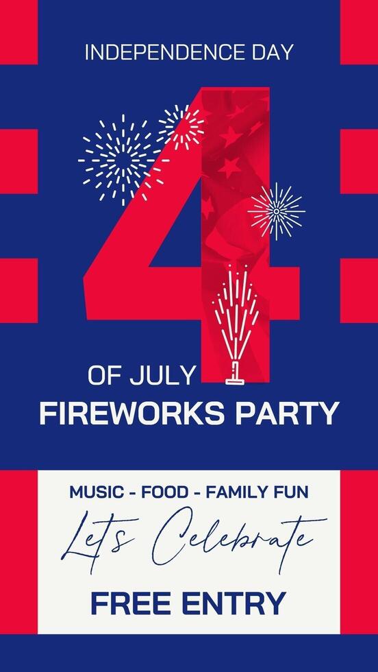 4th of July Fireworks Party 45806130 Template