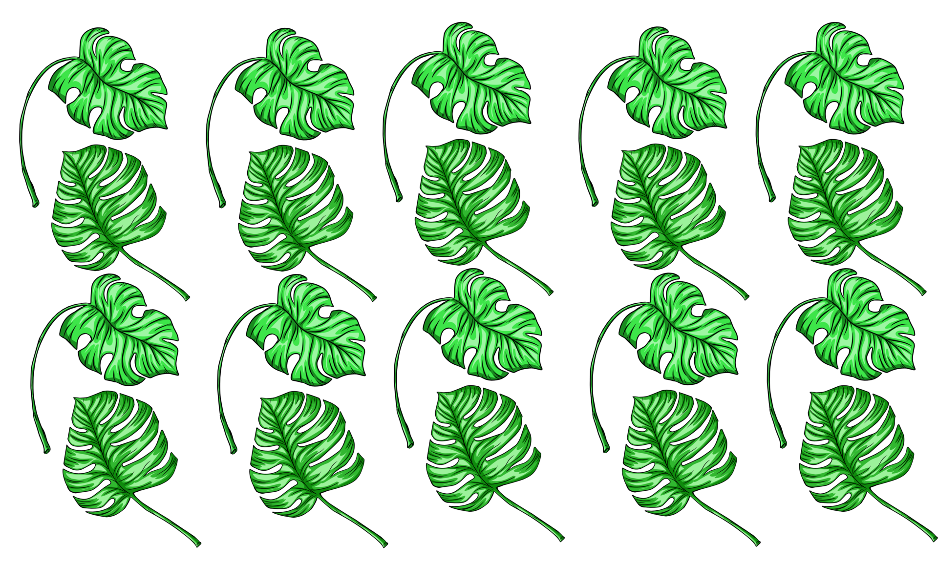 Summer Monstera Leaves Pattern 45809010 Png
