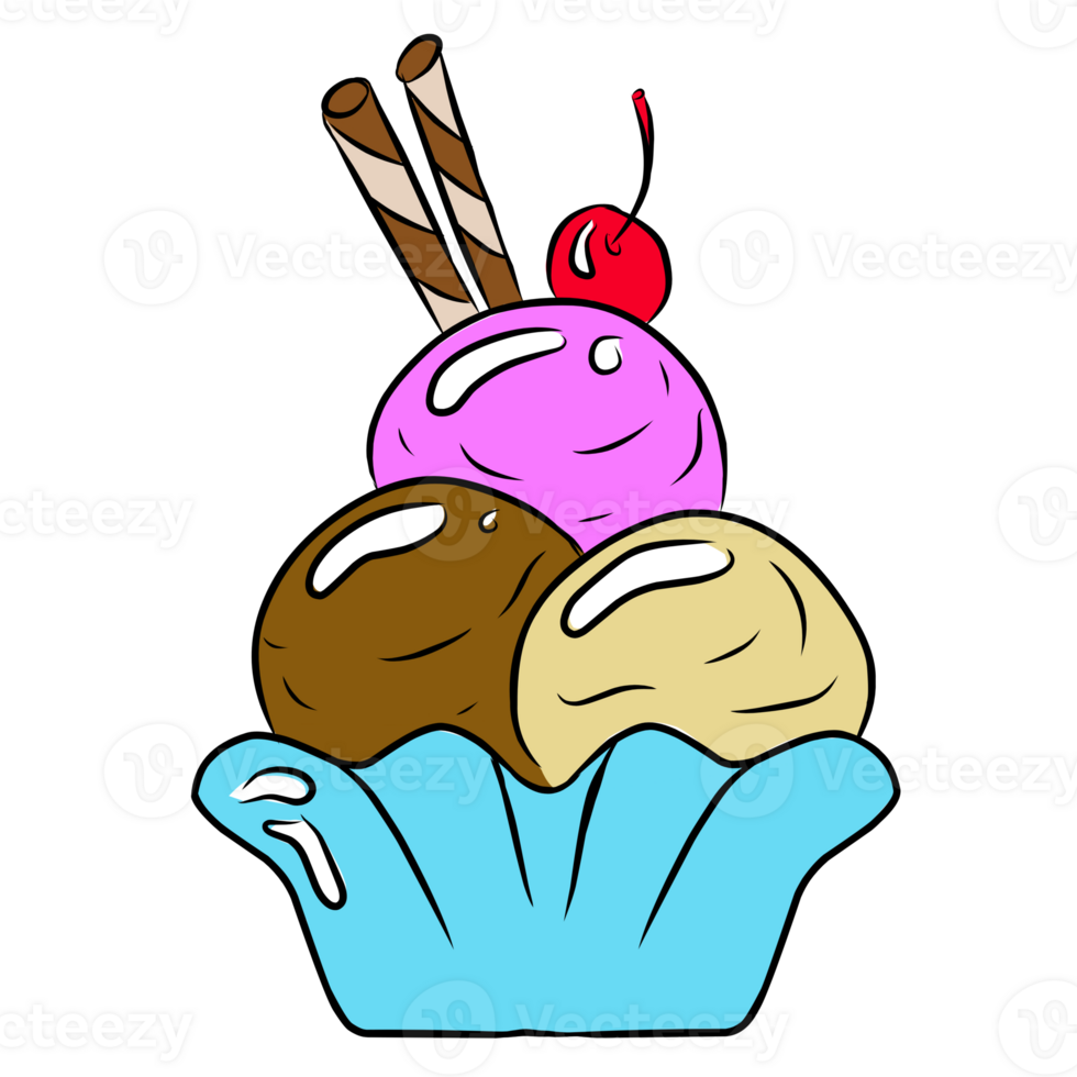 Cute Ice Cream Pattern Illustration For Your Design 45809034 Png