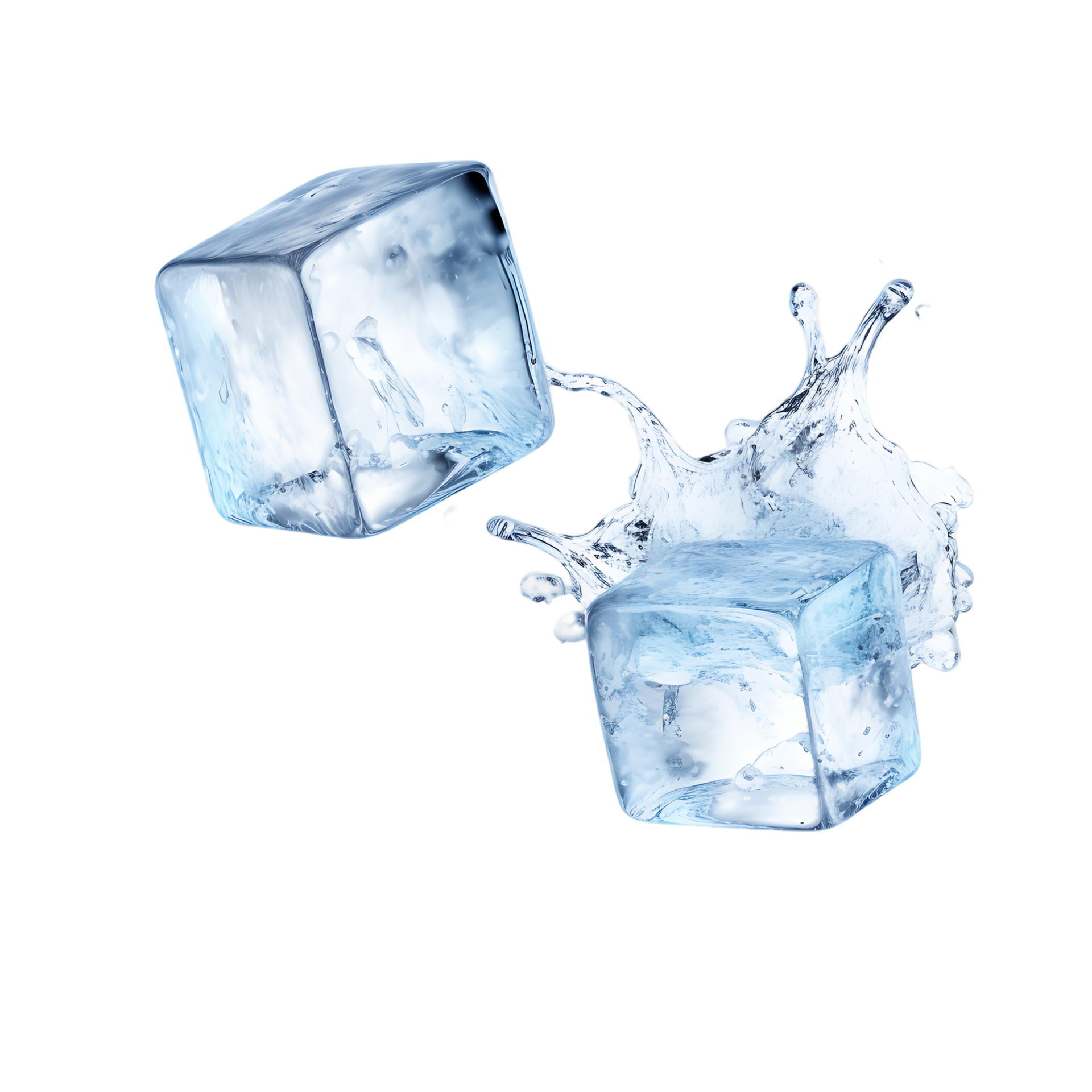 Dynamic Cutouts of Flying Ice Cubes 45809735 PNG
