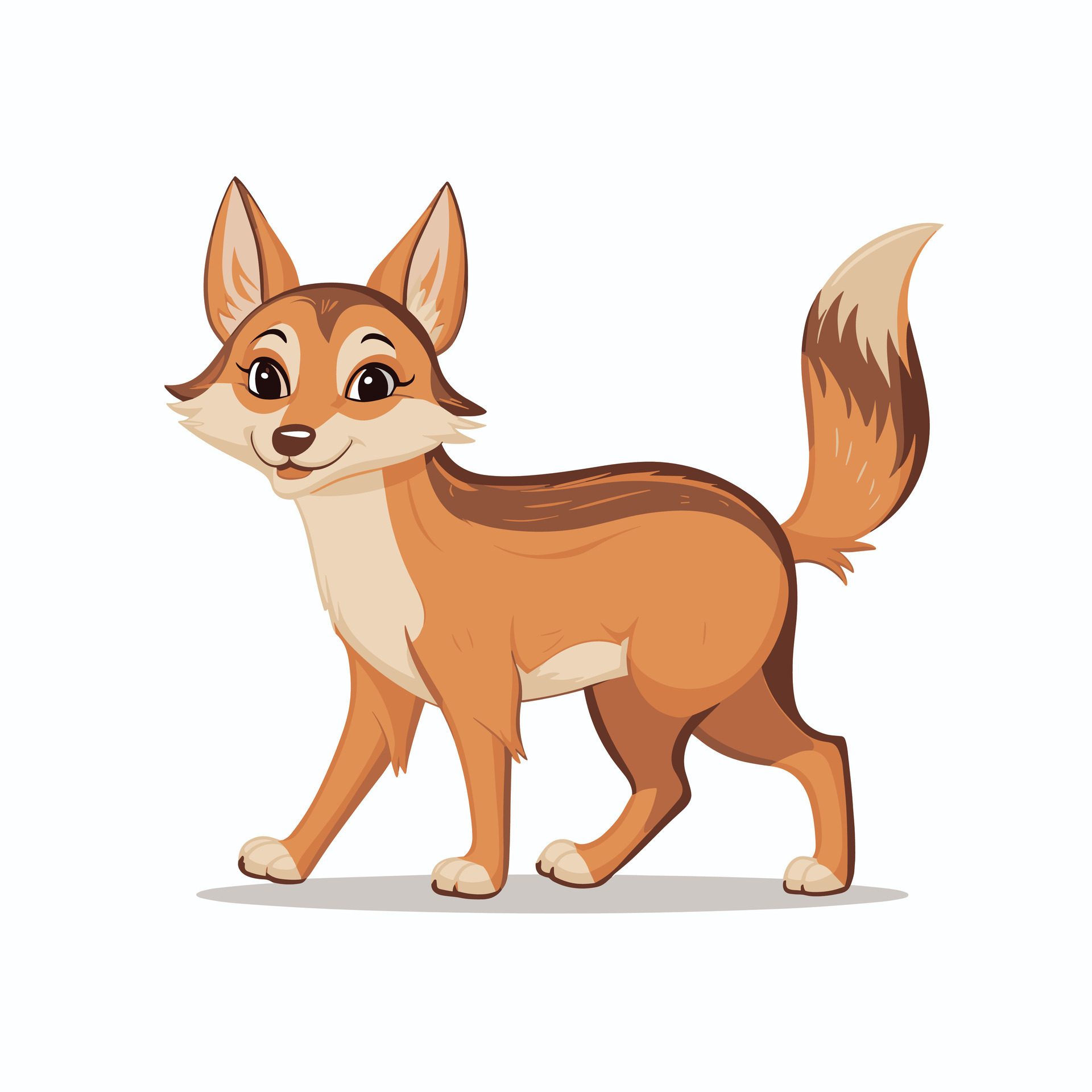 Cute Jackal cartoon animal illustration white background 45812816 Vector Art at Vecteezy