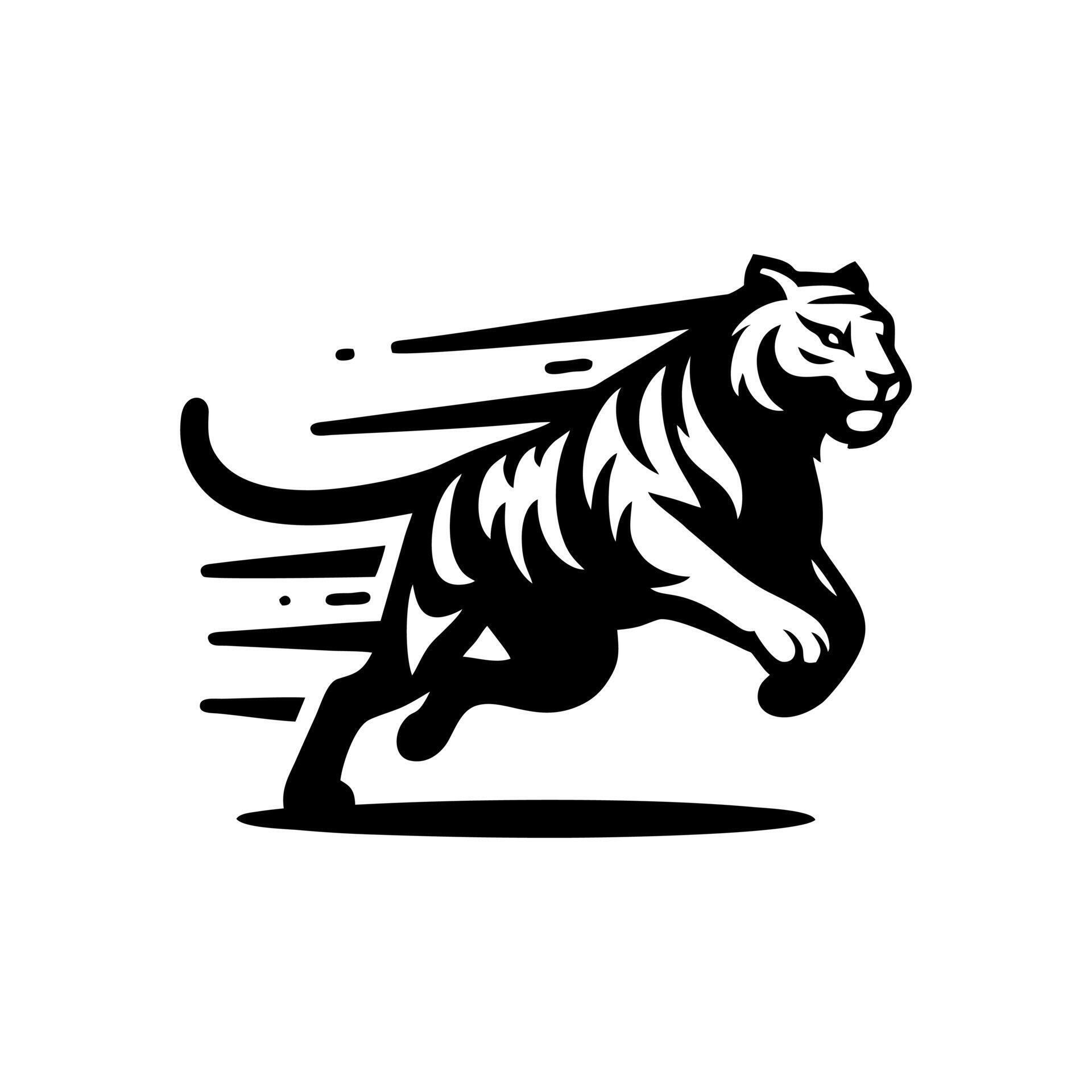 Black tiger logo. tiger logo design illustration 45815797 Vector Art at Vecteezy