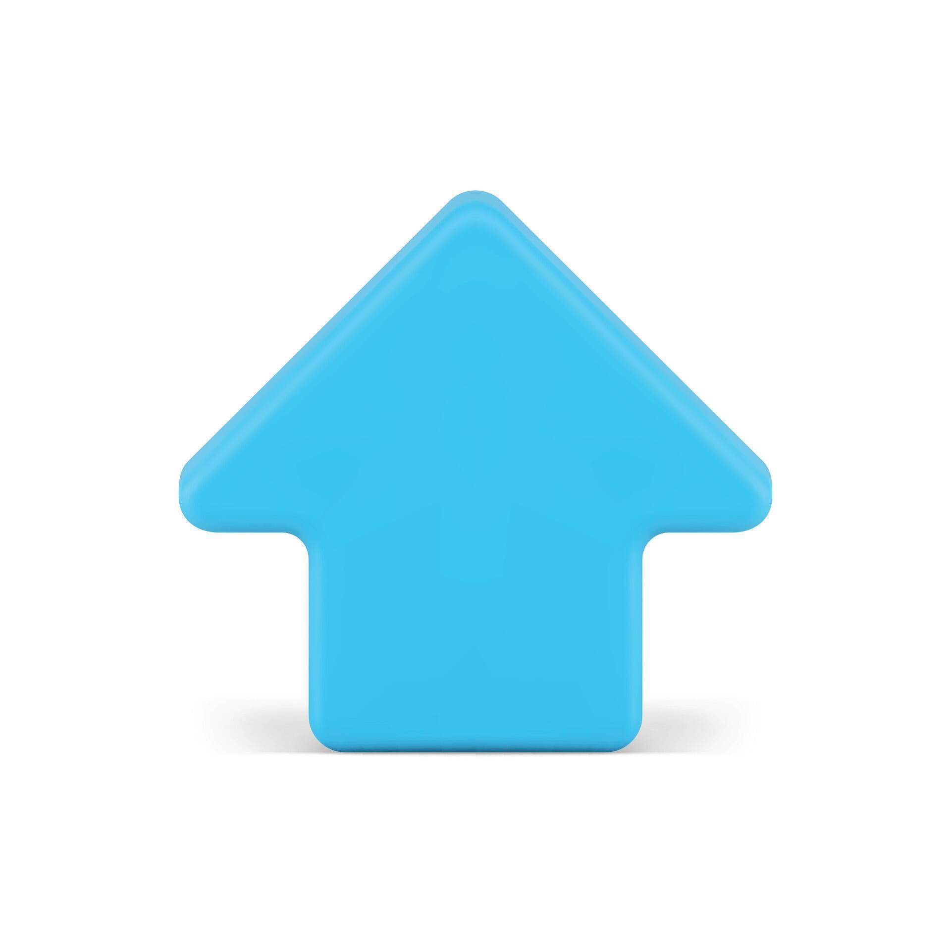 Up arrow blue upward pointer cursor link follow movement 3d icon ...