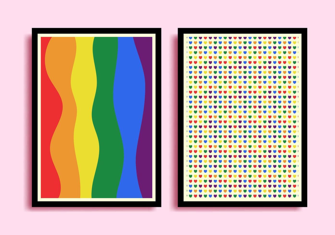 set of abstract LGBT pride month background, wall decor, banner ...