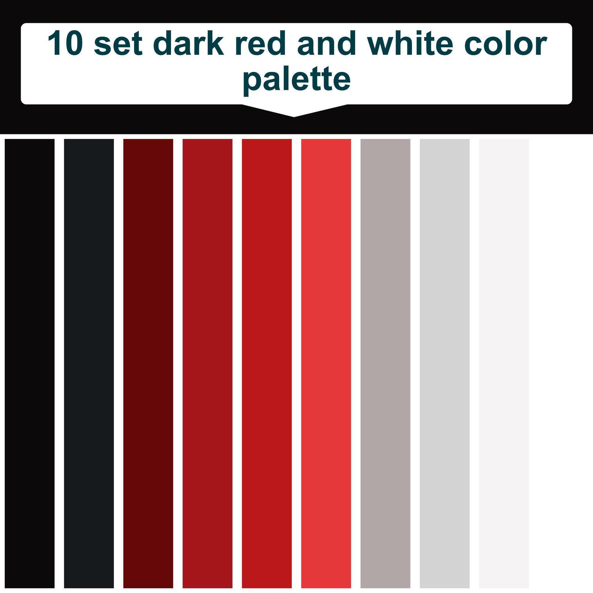 10 set dark red and white color palette. Elegant dark red maroon and white colors palette ...