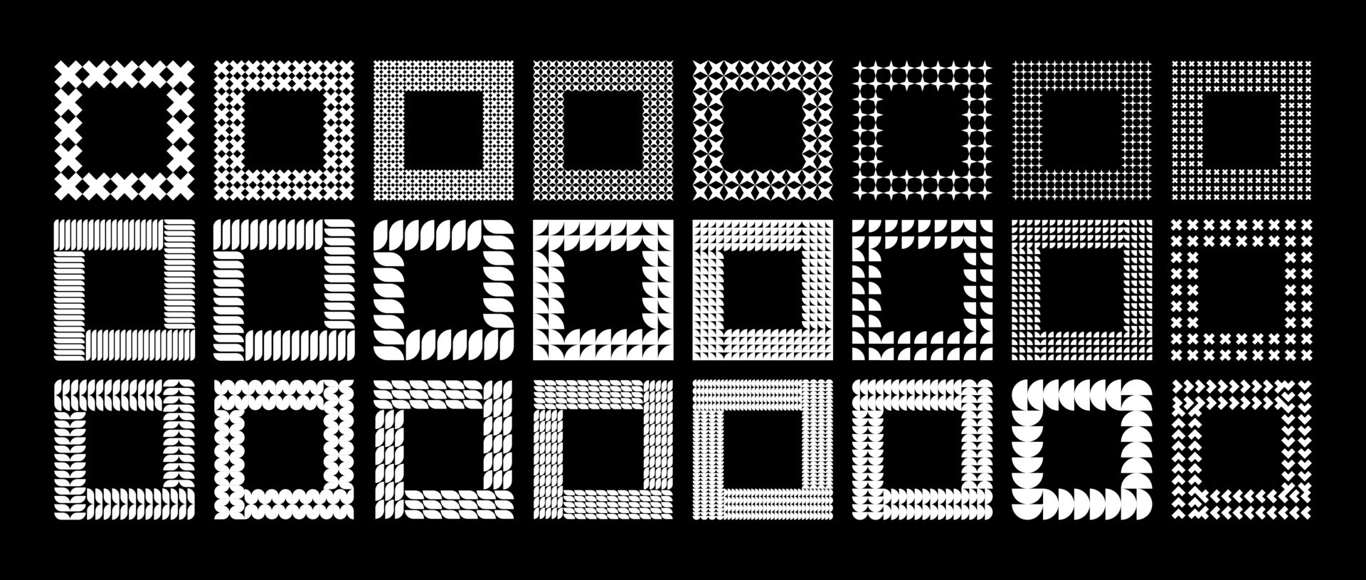 Flat modern abstract basic shape square border set 45825645 Vector Art ...