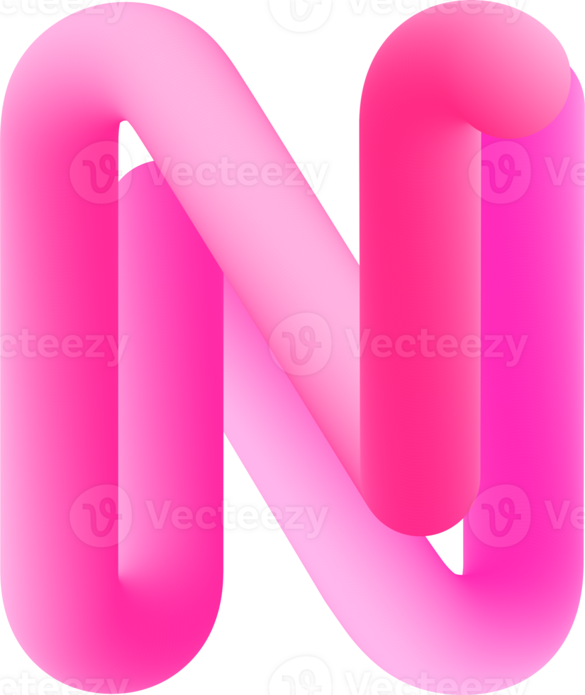 3D Pink Alphabet Letter N 45832393 PNG