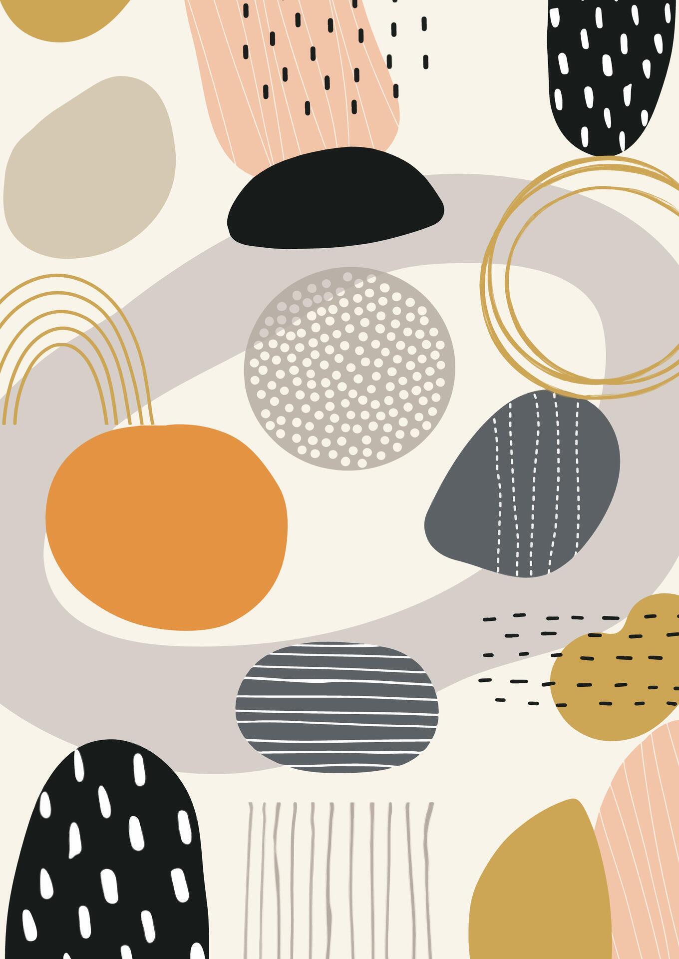 Abstract hand drawn Scandi style abstract wall art design 45835727 ...