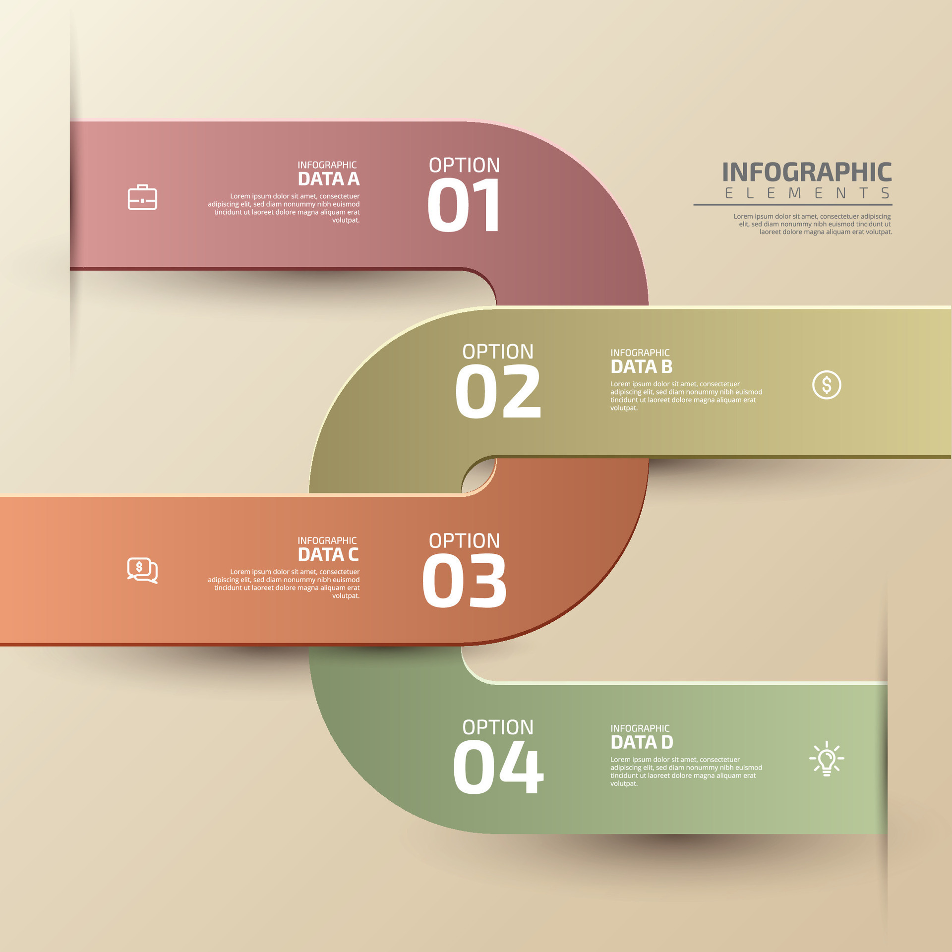 Vertical List Infographic Element Template For Business Data Visualization Layout With A 4 Step