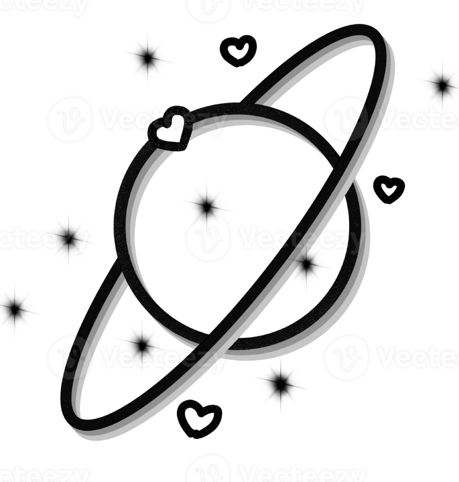 Black Stars And Planet In Space 45837836 Png