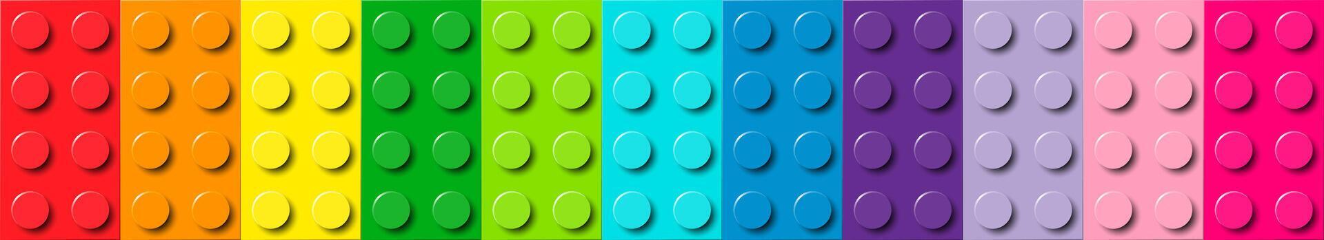 Background of bricks in different colors. Many plastic building toy ...