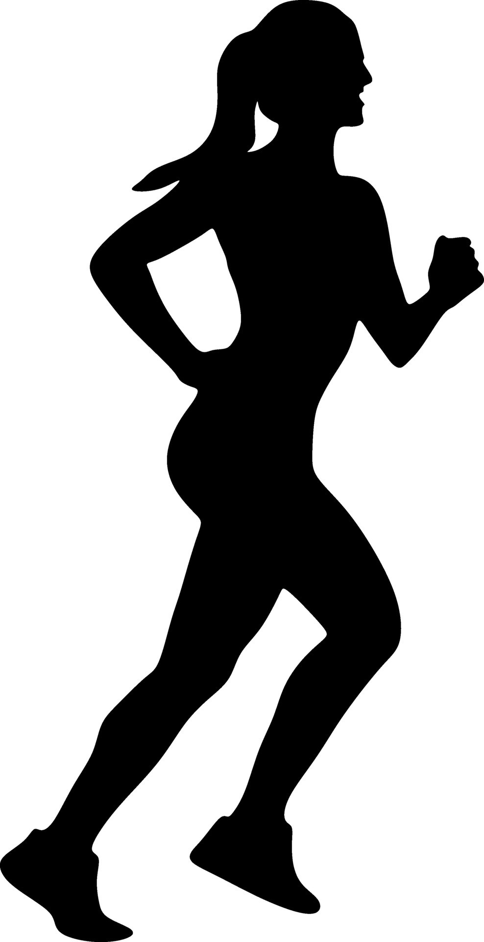 Silhouette of beautiful female athlete running silhouette illustration ...
