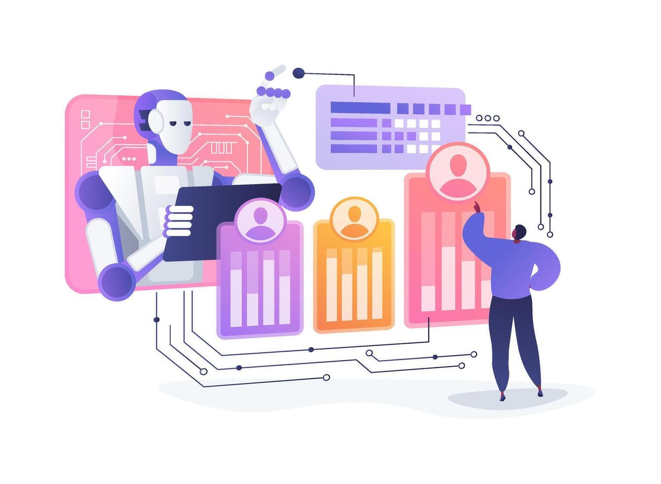 AI-Enhanced Performance Evaluation abstract concept illustration ...