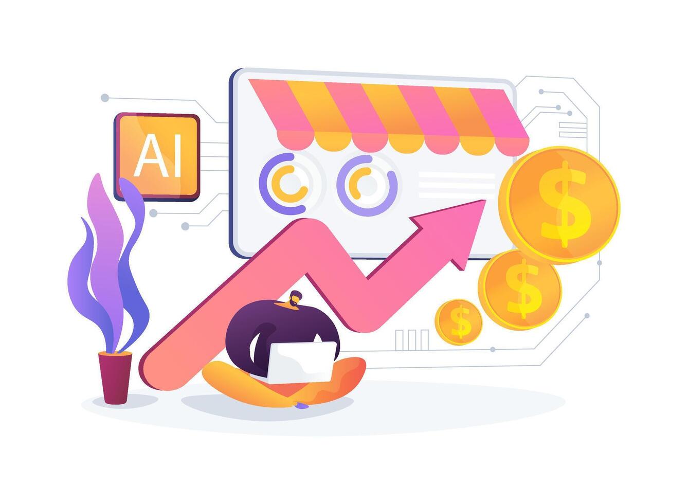 Ai Improved Sales Forecasting Abstract Concept Illustration 45839457 Vector Art At Vecteezy