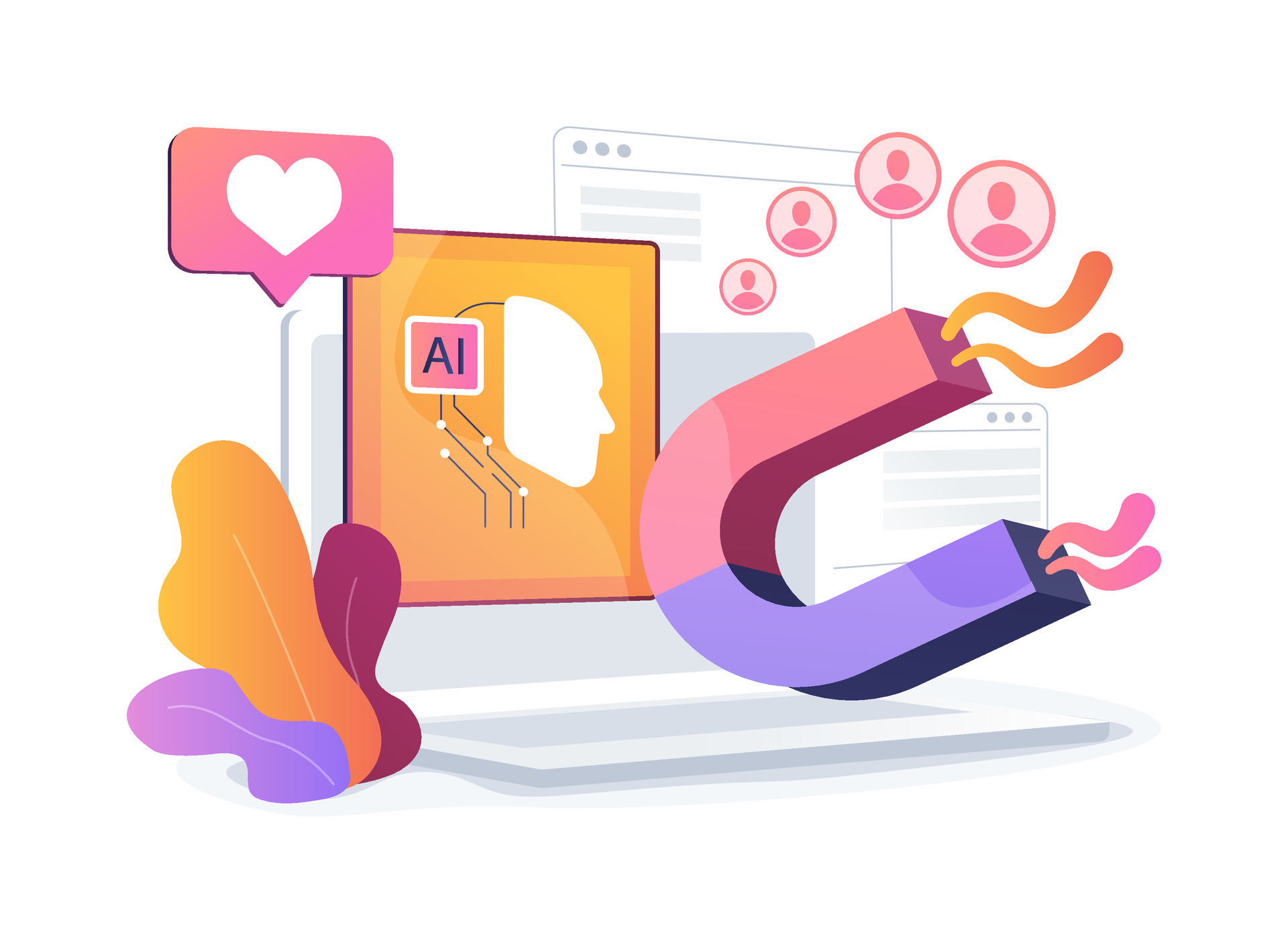 Ai Enhanced Automated Customer Engagement Abstract Concept Illustration