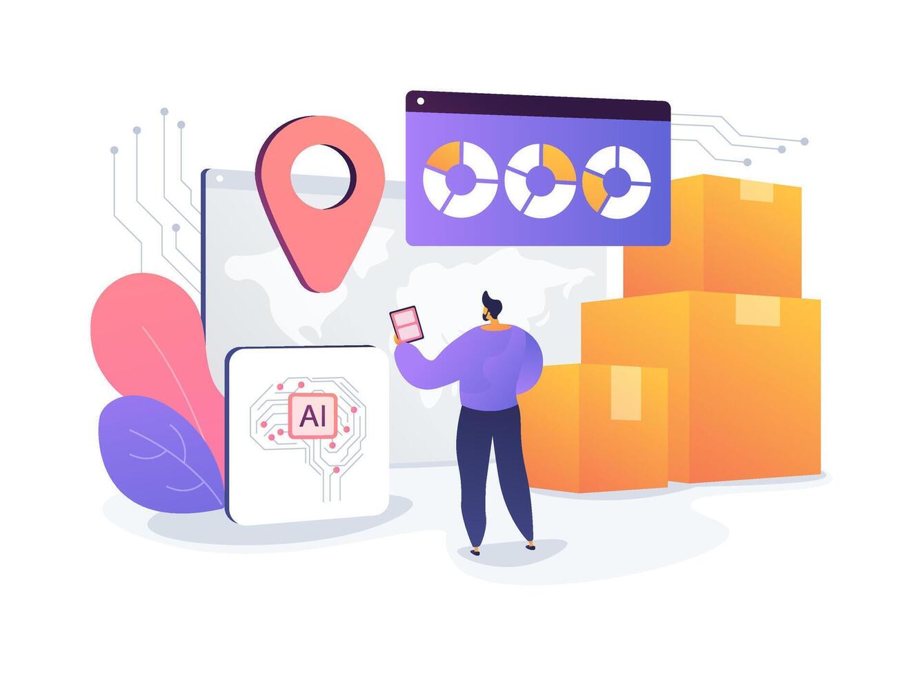 AI-Streamlined Routine Inquiries Handling abstract concept illustration. 45839531 Vector Art at ...