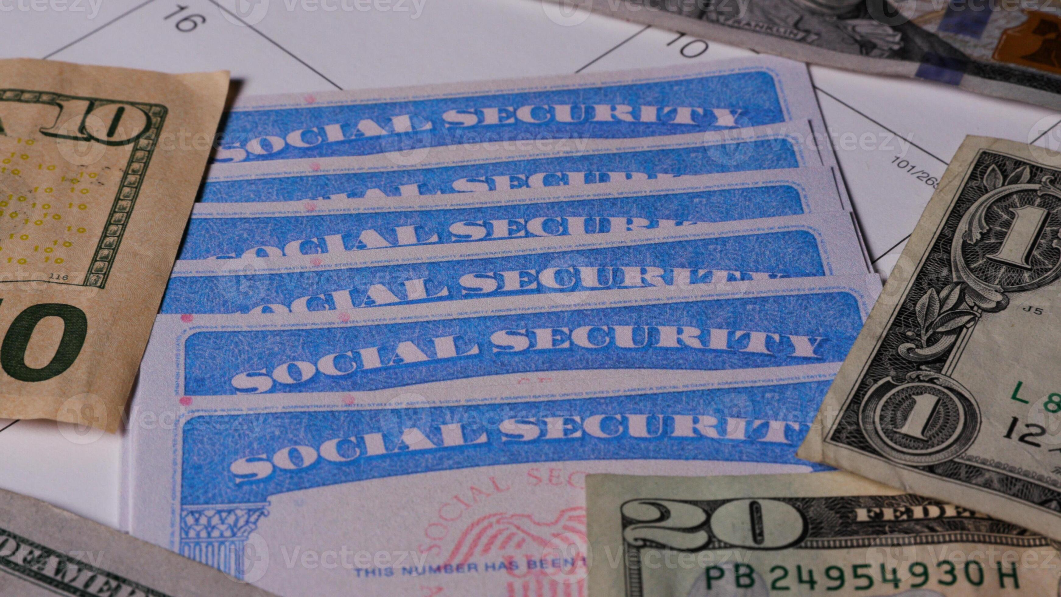 10 Photo Of Stack Of Social Security Cards Ssn On Turn Table 45851621