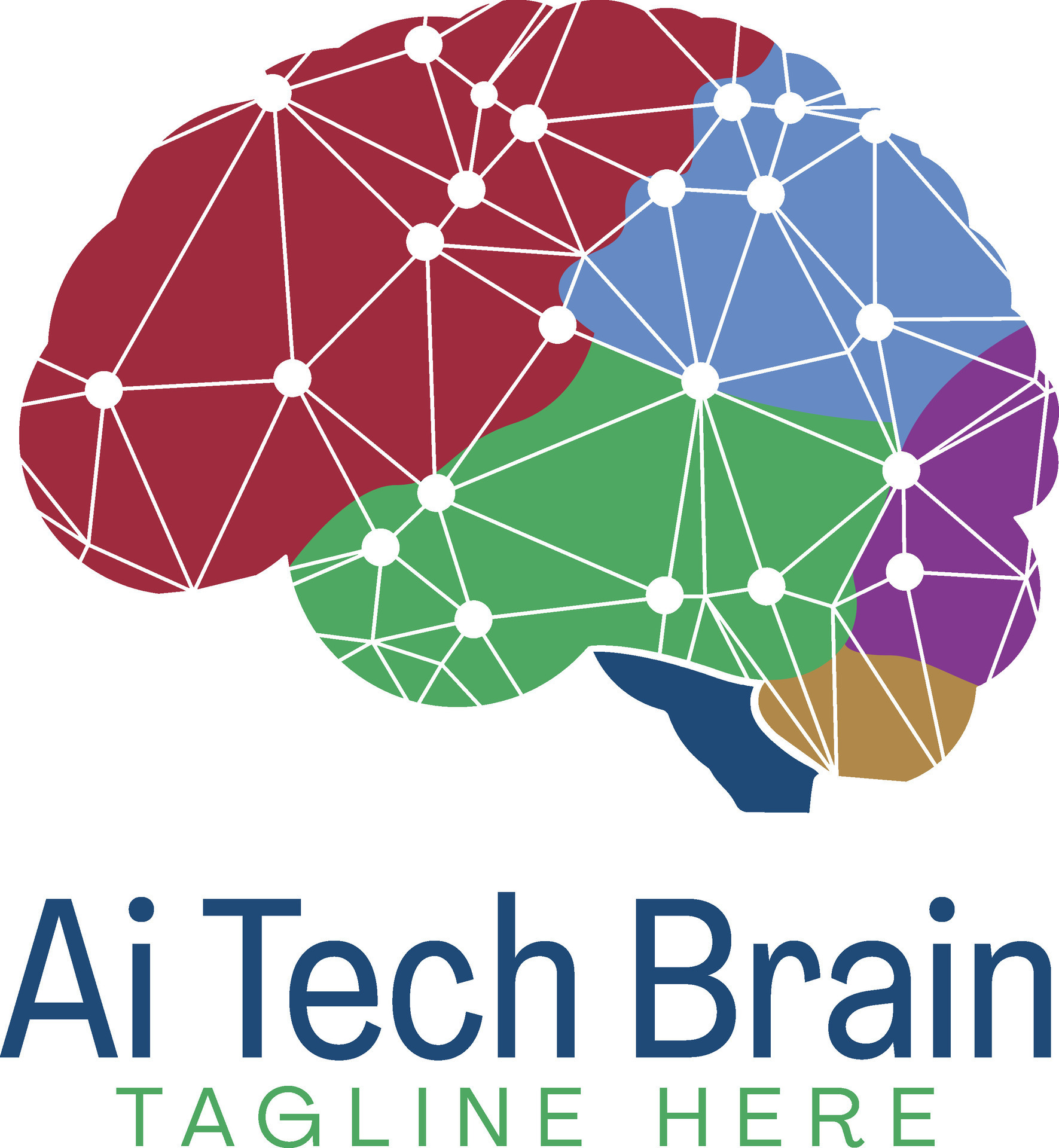 Artificial intelligence tech brain logo design 45855621 Vector Art at ...
