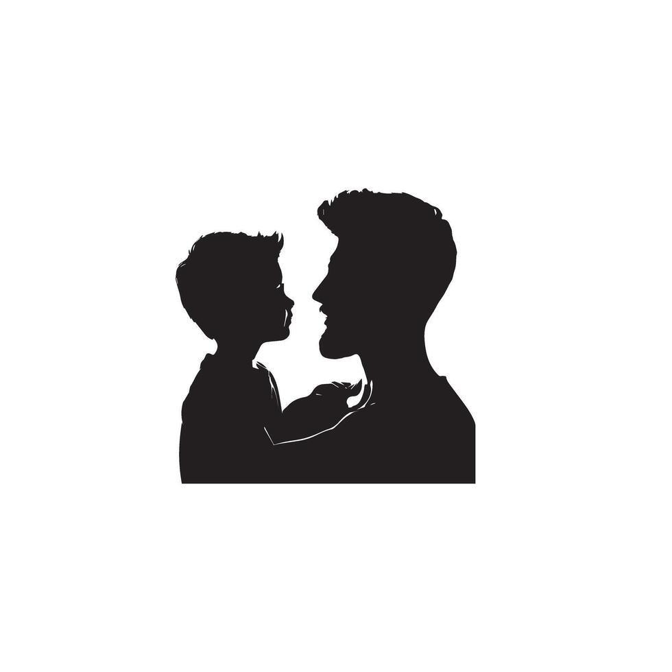 Father And Son Silhouette On White Background Father And Son Logo