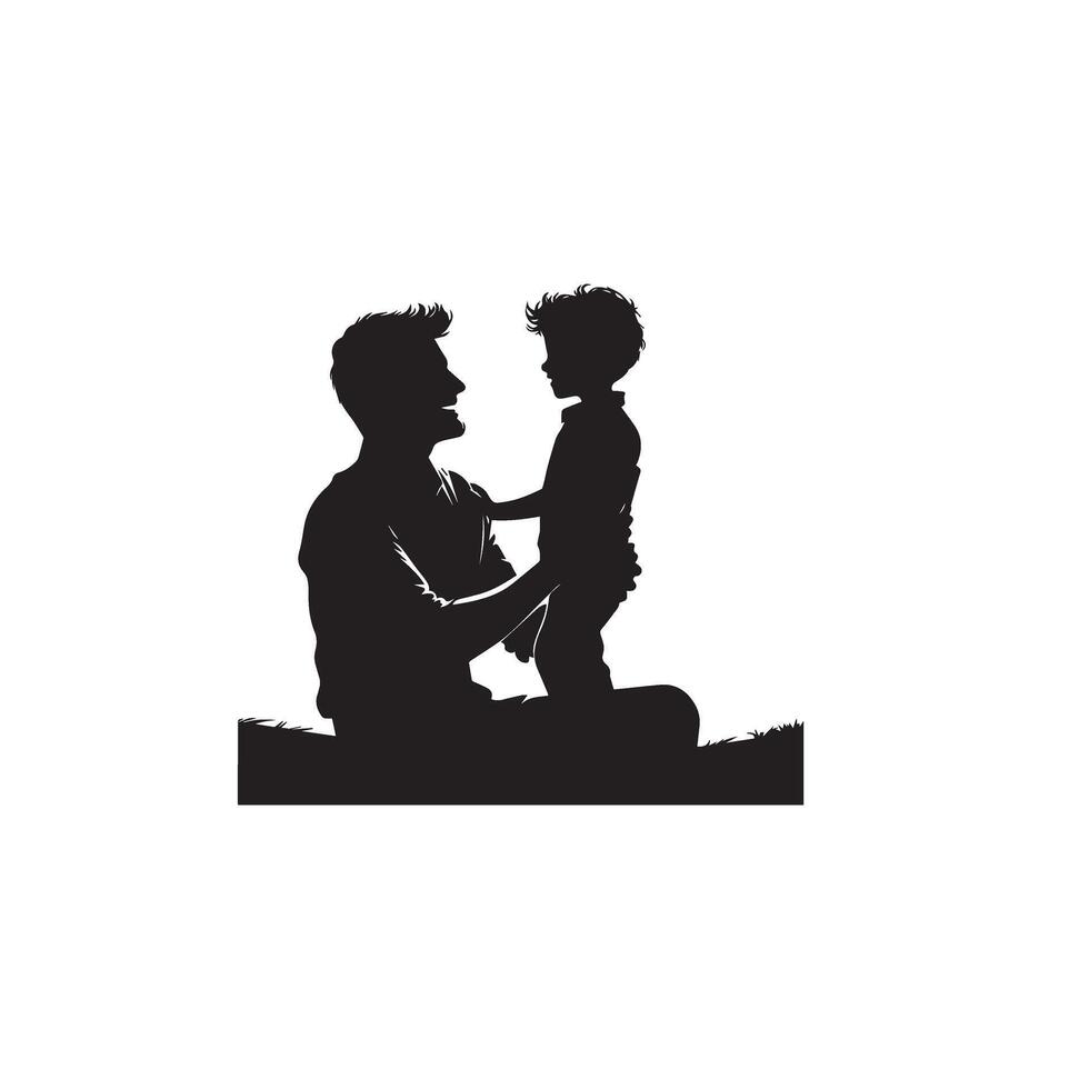 Father And Son Silhouette On White Background Father And Son Logo