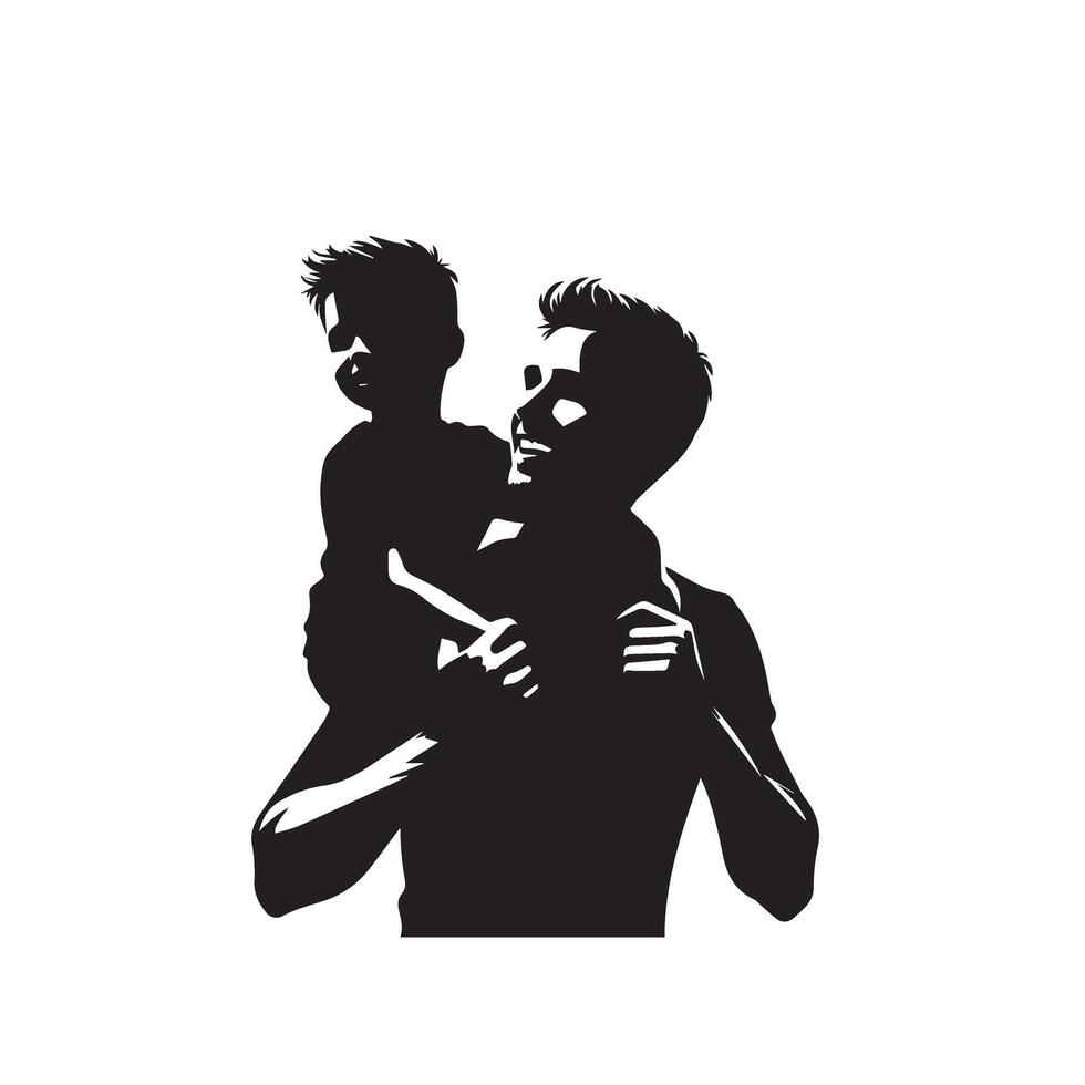 Father And Son Silhouette On White Background Father And Son Logo