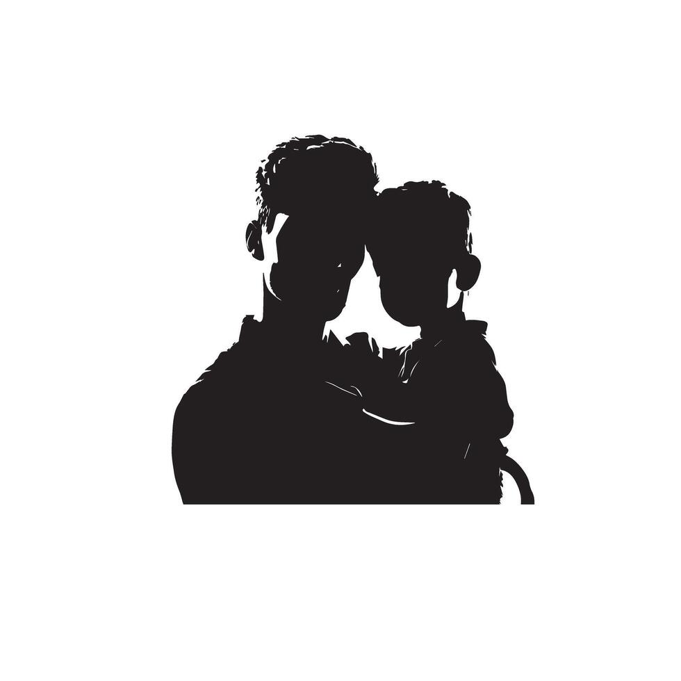 Father And Son Silhouette On White Background Father And Son Logo