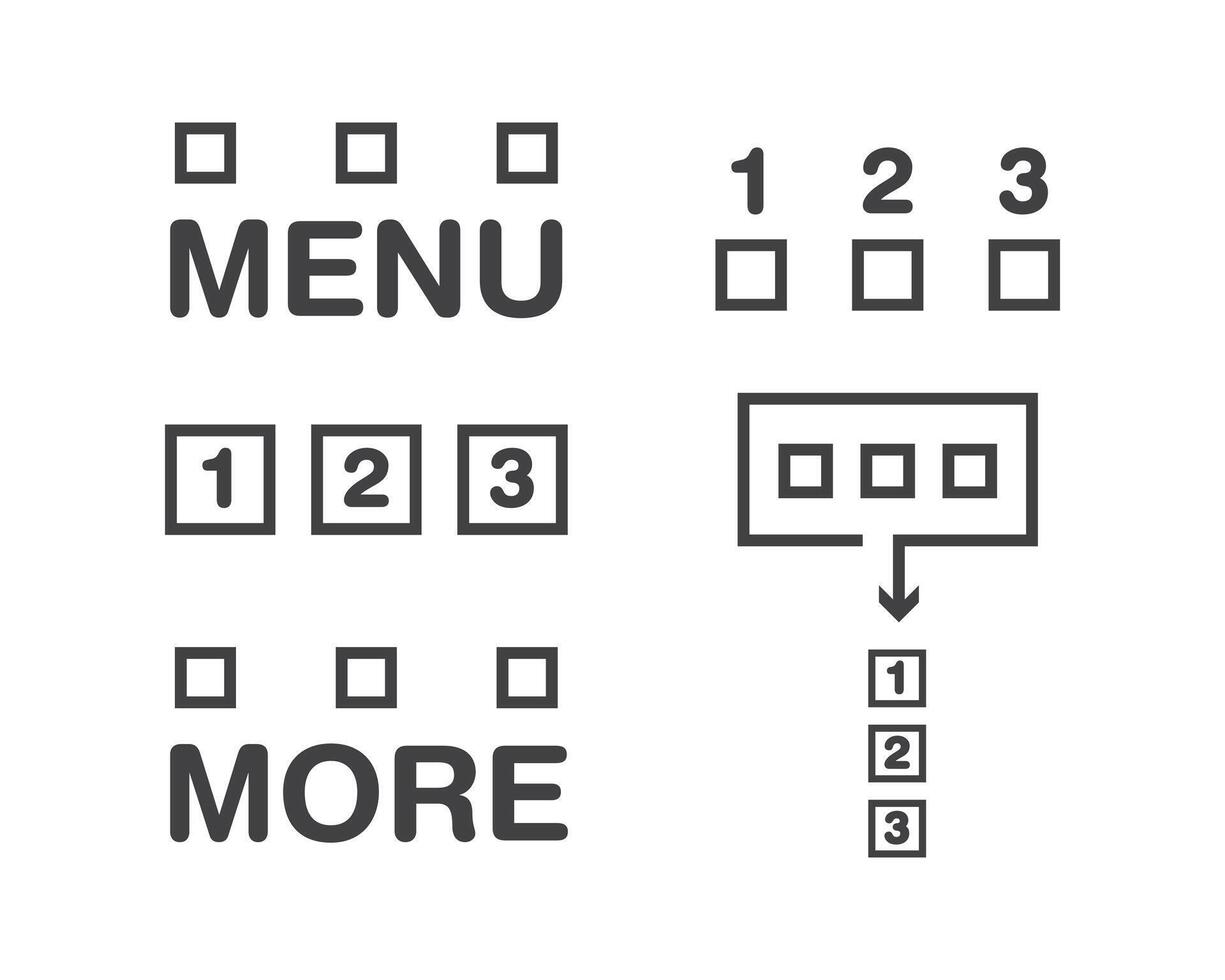 Hamburger Menu Icon Buttons For Website Ui Navigation Mobile App Presentation Design