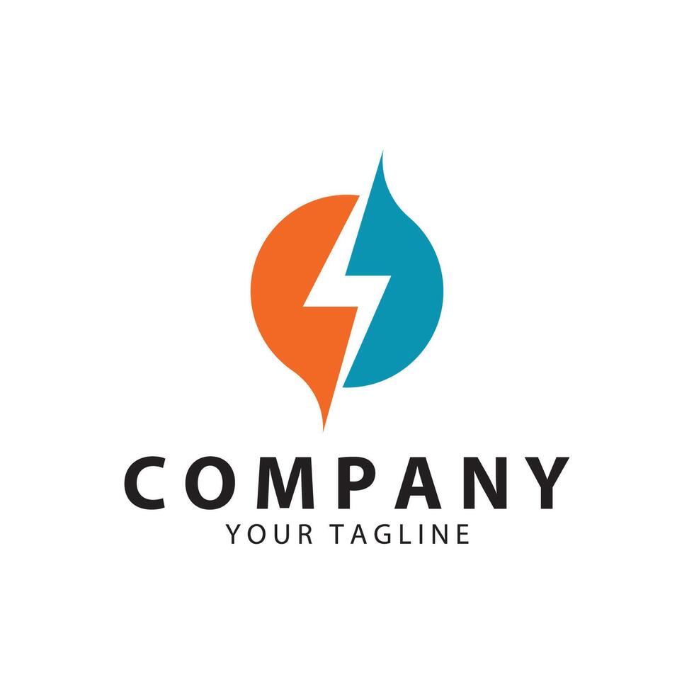 Lightning design element logo electric power Energy and thunder electric symbol concept design ...