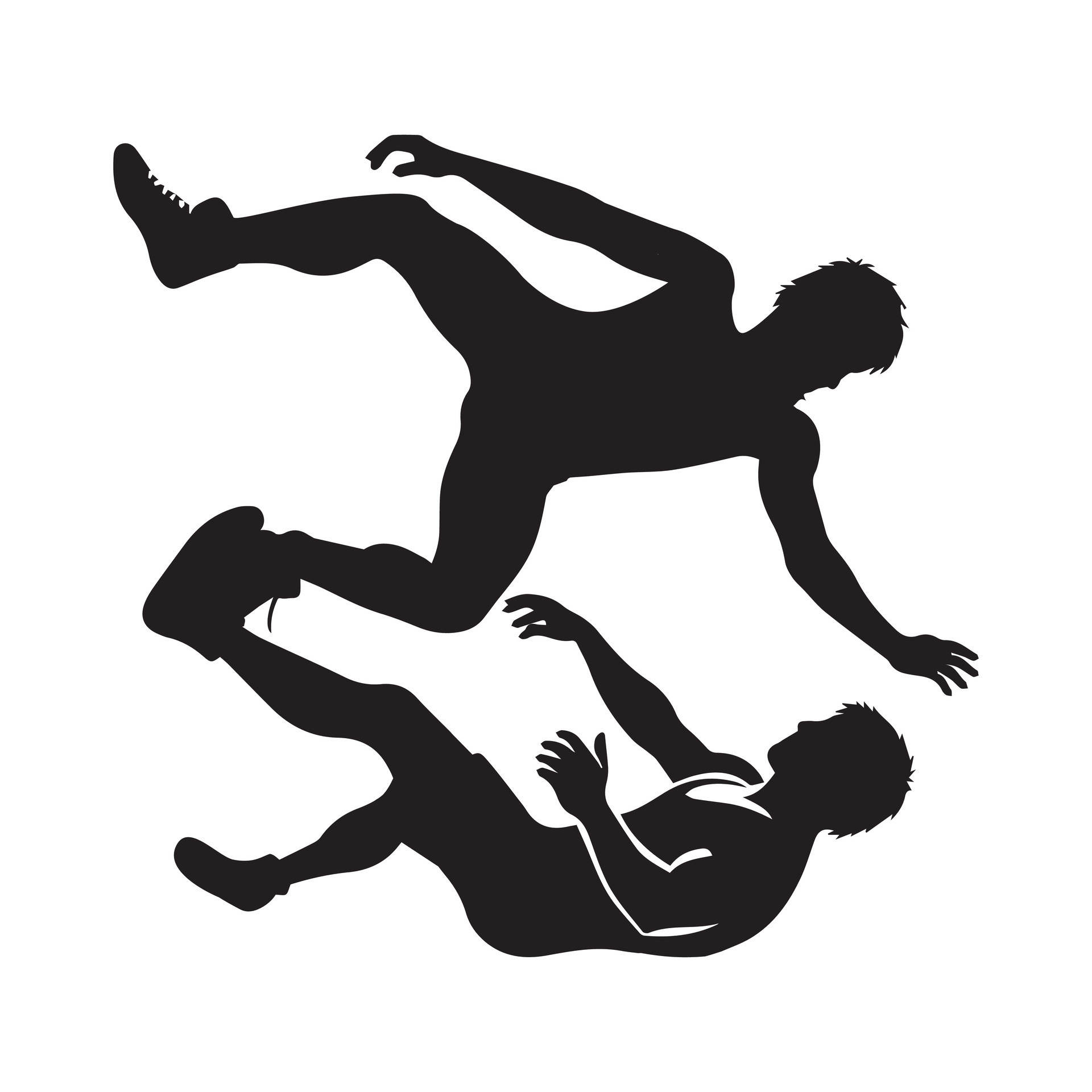 a Wrestler jumping on the opponent illustration in black and white ... a Wrestler jumping on the opponent illustration in black and white ...