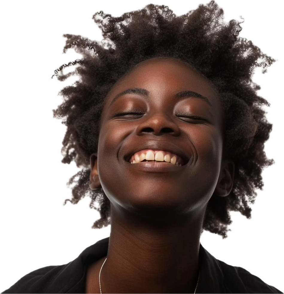 Smiling Woman With Natural Afro Hair 45874187 Png