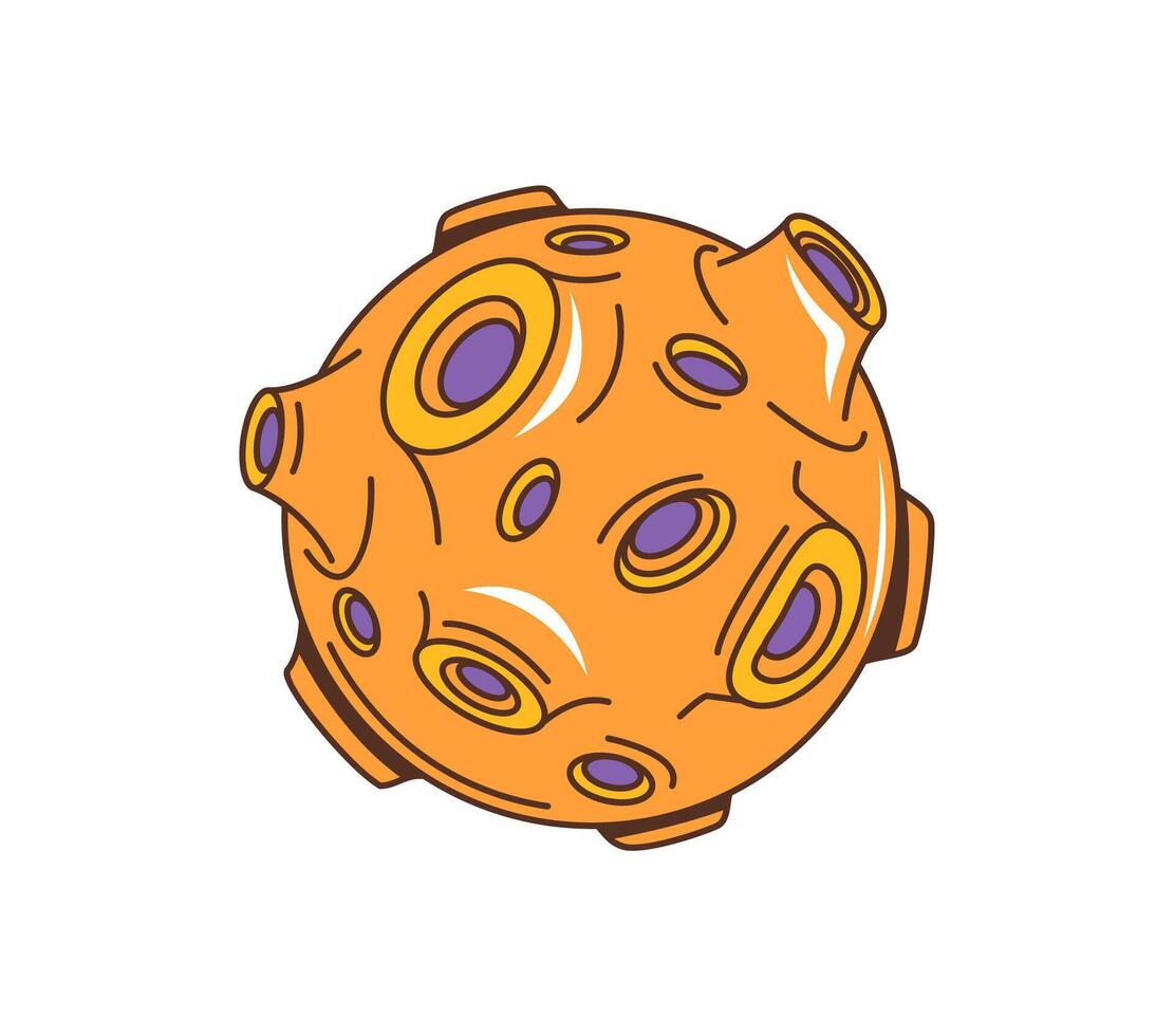 Retro Groovy Space Celestial Object Moon Asteroid 45875569 Vector Art At Vecteezy