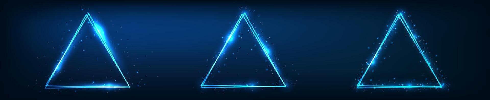 Neon double triangular frame with shining effects 45875623 Vector Art ... Neon double triangular frame with shining effects 45875623 Vector Art ...