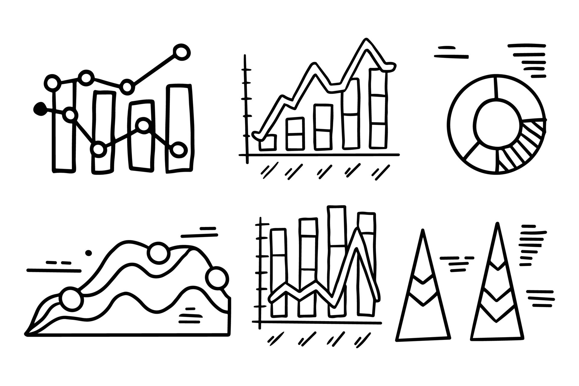 A set of graphs with different shapes and sizes 45875728 Vector Art at ...