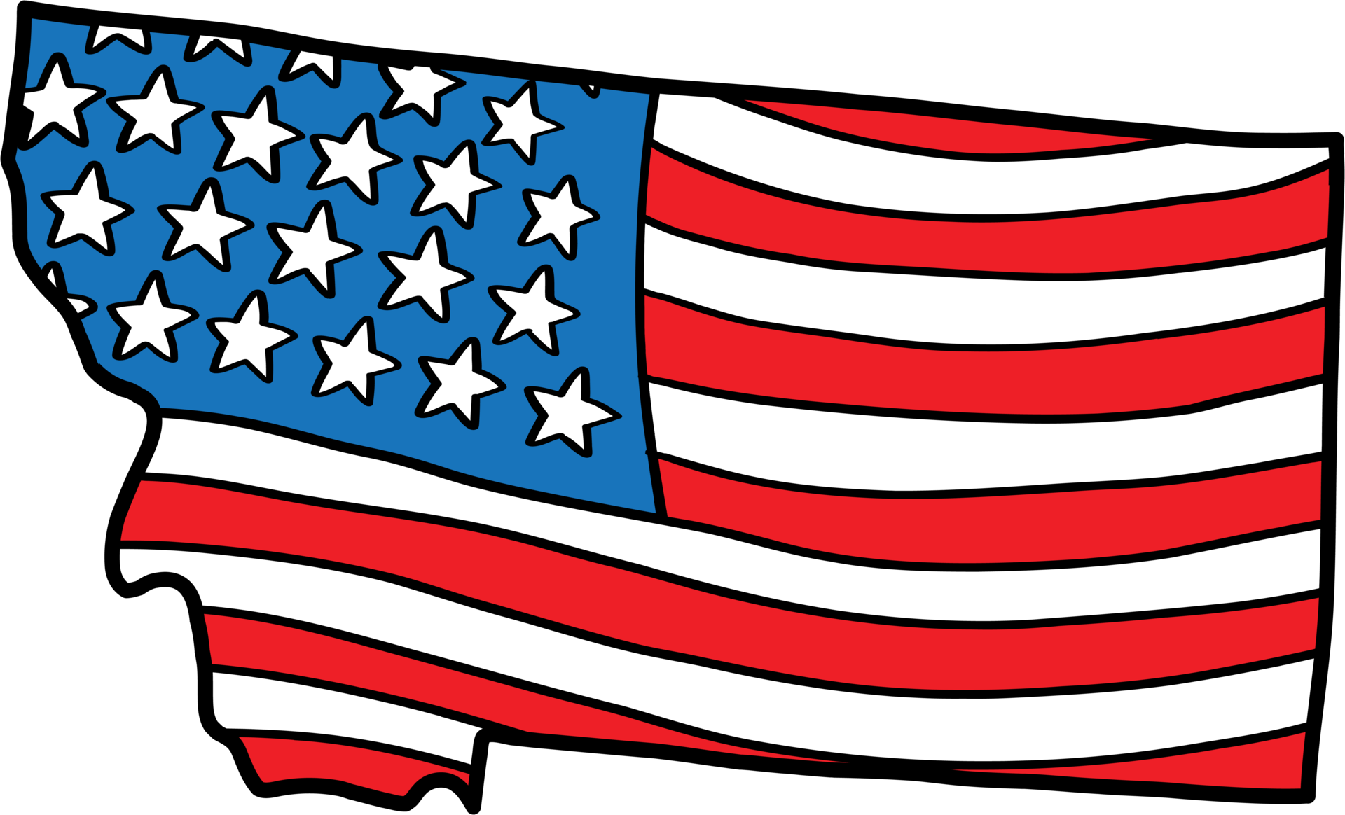 Doodle Freehand Drawing Of Montana State Map On Usa Flag 45878807 Png