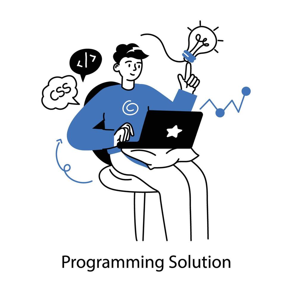 Trendy Programming Solution 45884199 Vector Art at Vecteezy