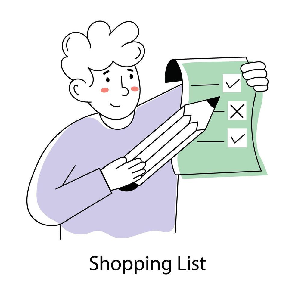 Trendy Shopping List 45884528 Vector Art at Vecteezy
