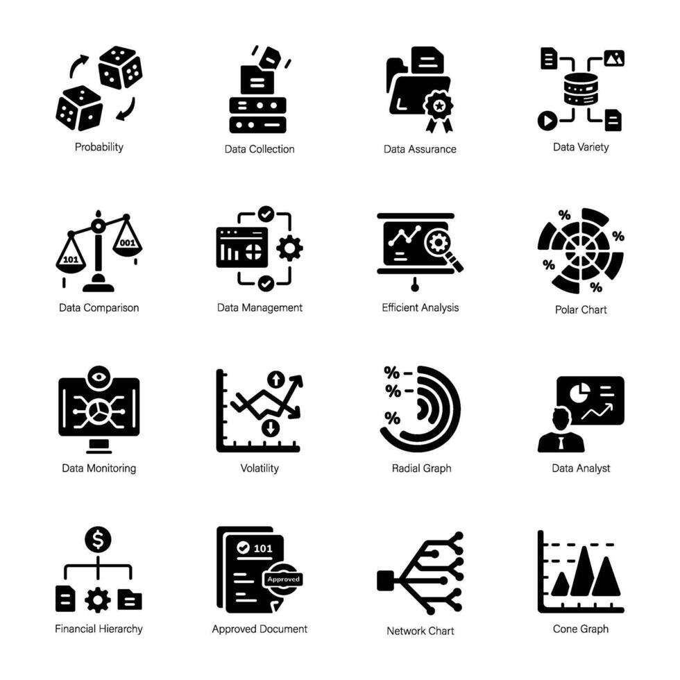 Collection Of Business Data Solid Icons 45884997 Vector Art At Vecteezy