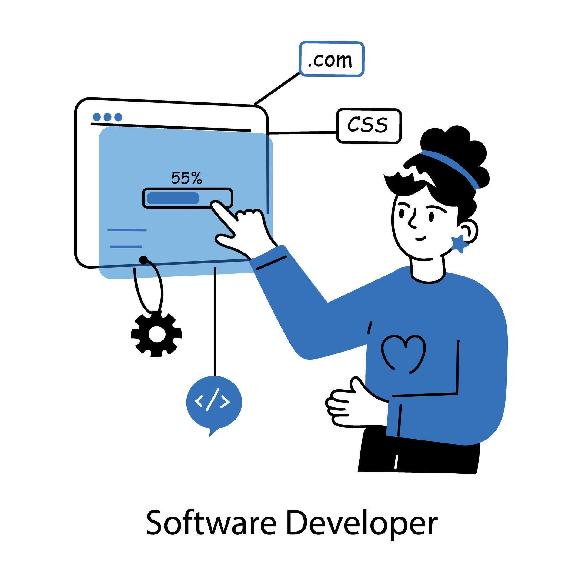 Trendy Software Developer 45885329 Vector Art at Vecteezy