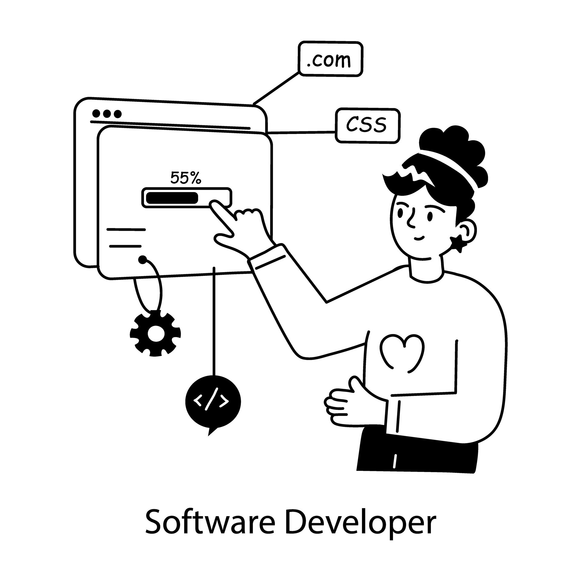 Trendy Software Developer 45885352 Vector Art at Vecteezy