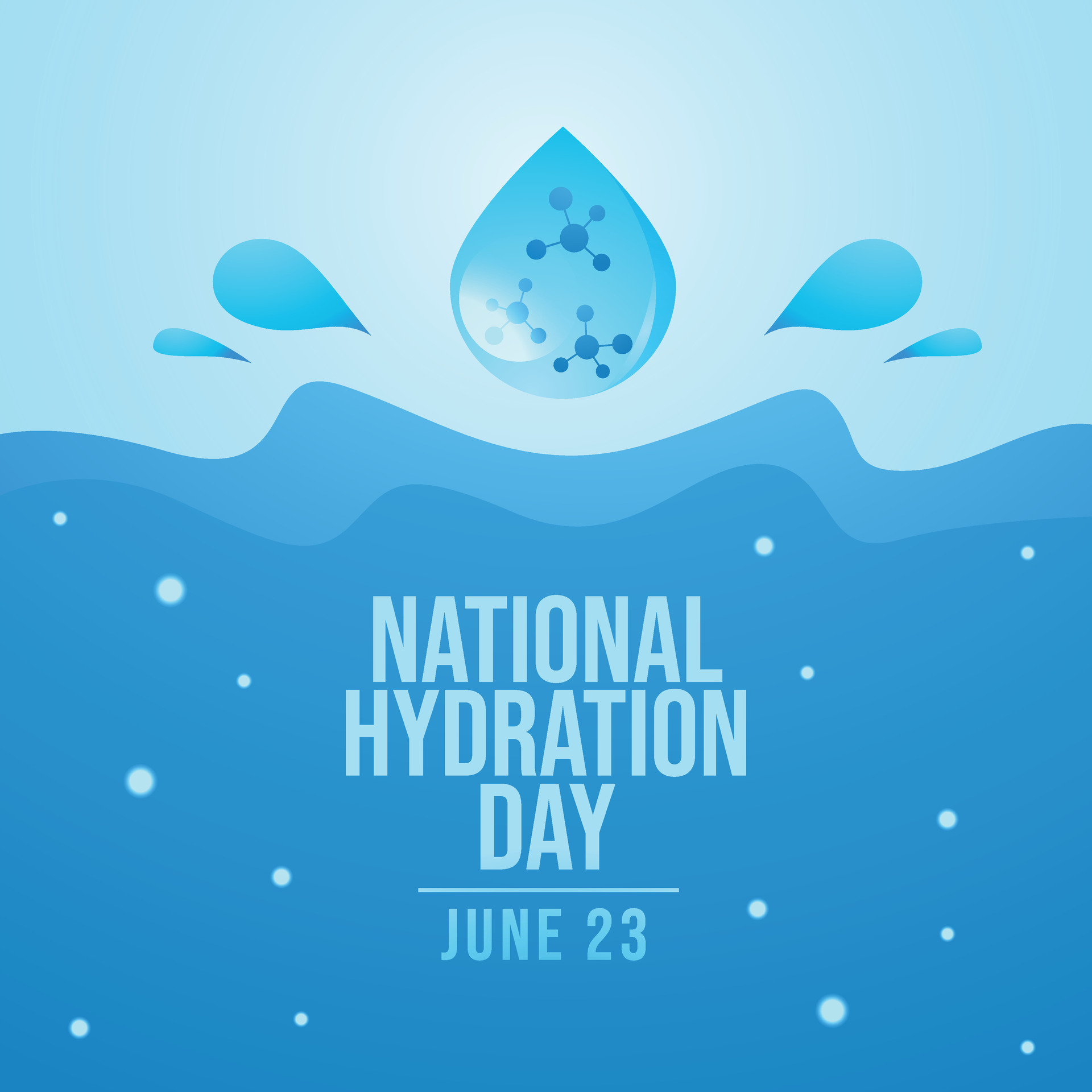 National Hydration Day design template good for celebration usage. hydration illustration. flat ...