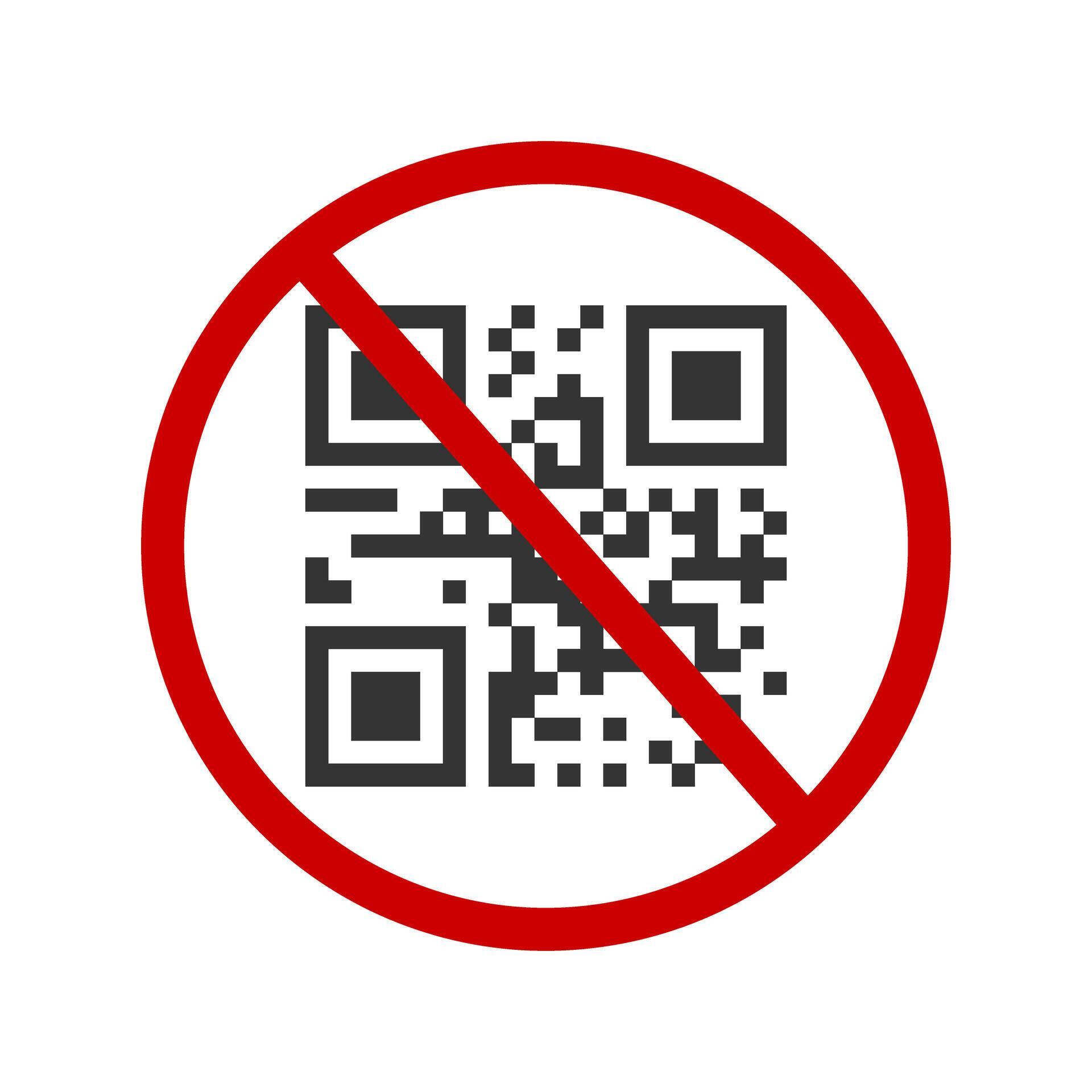 Qr Code Not Available Icon Quick Responce Matrix Barcode In Red Forbidden Sign Isolated On