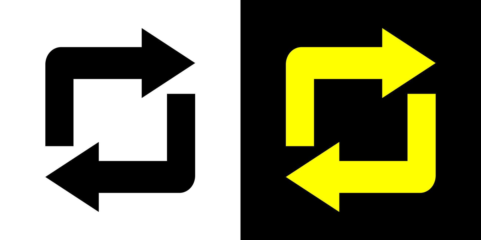 Square Cyclic Rotation Arrow Icon Navigation Concept Arrow Sign