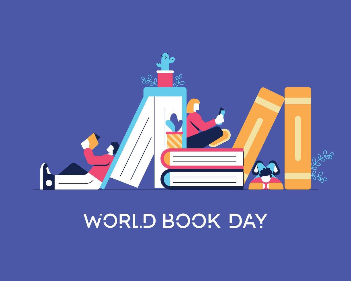 World Book Day Illustration Flat 45894492 Vector Art At Vecteezy